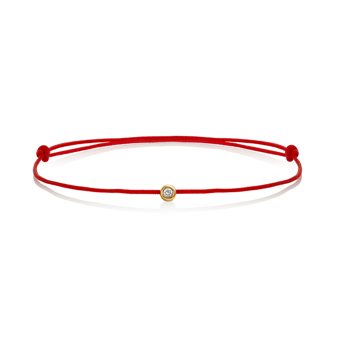 Red string bracelet with diamond, AU – noorkuu.com